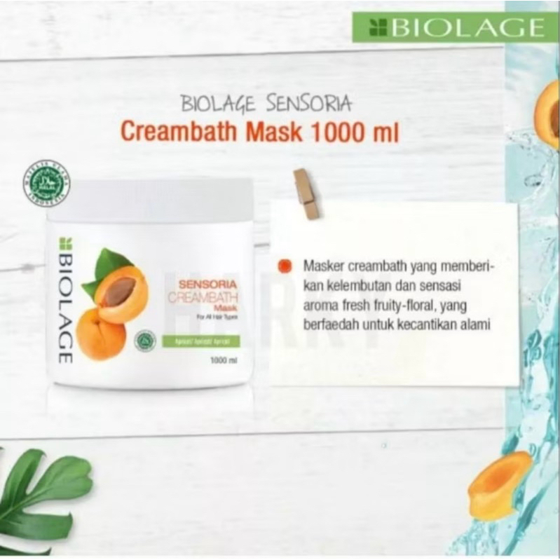 Jual MATRIX BIOLAGE SENSORIA CARE CREAMBATH 1000 ML | Shopee Indonesia