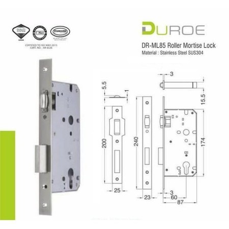 Jual Mortice Lock Roller, Lock Body Roller, Mortice Pintu Rumah Kupu ...