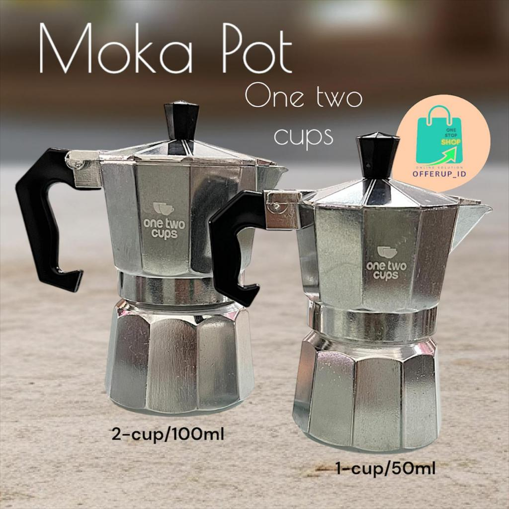 Jual One Two Cups Moka Pot Espresso Coffee Maker 50 ml dan 100ml ...