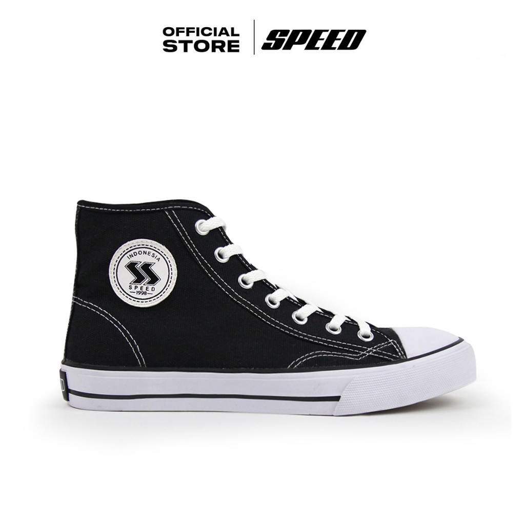 Jual SPEED - Basic Hi Hitam Putih - Sepatu Pria Wanita 33 - 43 | Shopee ...