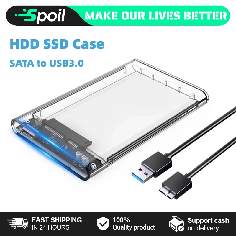 Jual 【COD】USB 3.0 Casing Hardisk 2.5 inch Transparent Hard Drive Enclosure Case Hardisk External ...