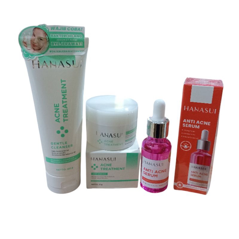 Jual PAKET HANASUI ACNE ( FACIAL FOAM + CREAM DAY+ SERUM) | Shopee ...