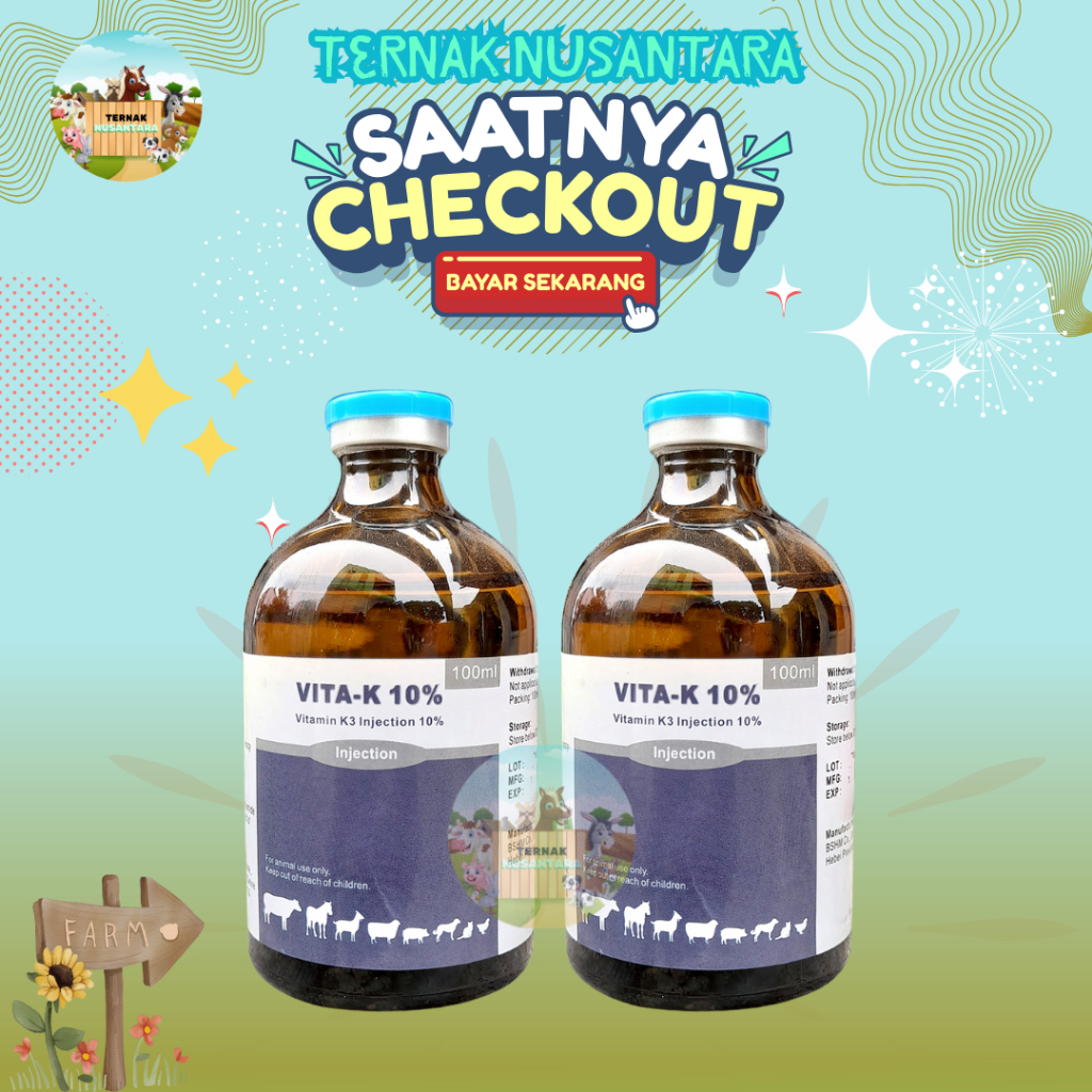 Jual VITA-K 10% 100 ML INJEKSI VITAMIN K3 10% sebagai tambahan vitamin ...