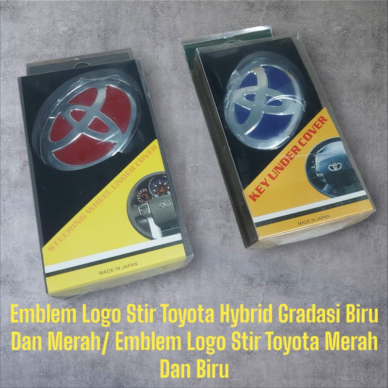 Jual Emblem Logo Stir Toyota Hybrid Gradasi Biru Dan Merah/ Emblem Logo ...