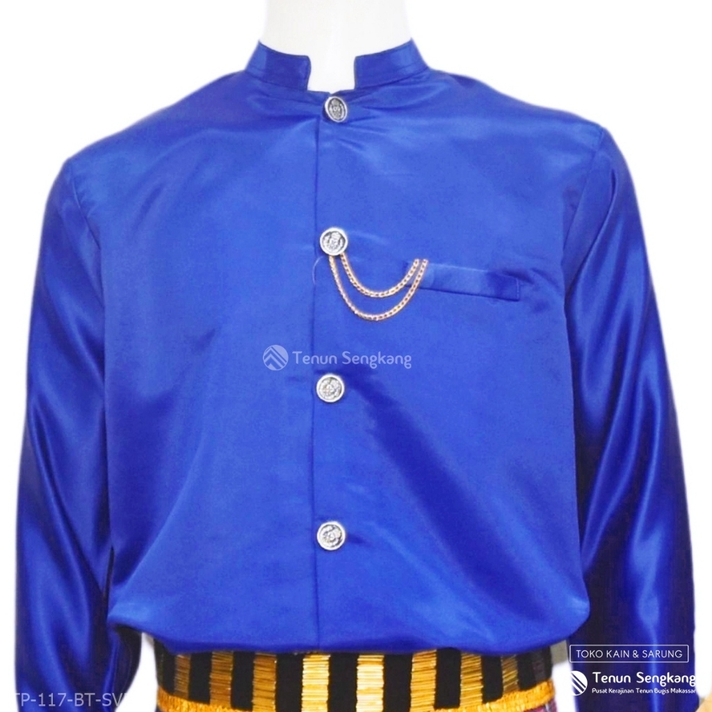 Jual Jas Tutup Adat Bugis Makassar Dewasa Premium Biru Elektrik - Tenun ...
