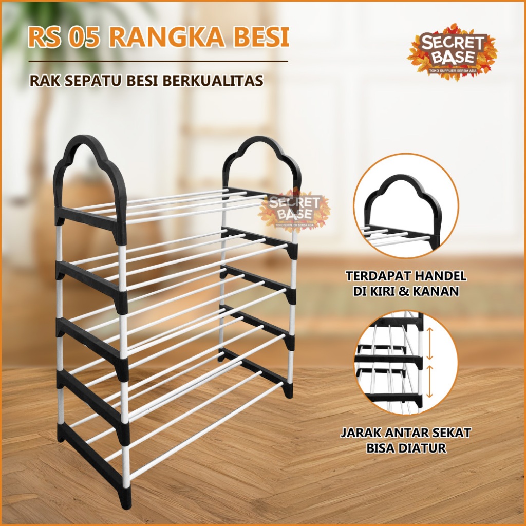 Jual RS 05 RANGKA BESI - Rak Sandal 5 Susun / Rak Sepatu Gantungan ...