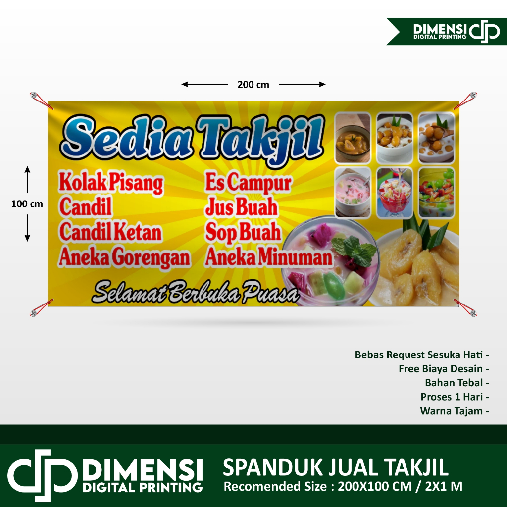 Jual Spanduk jualan takjil puasa / banner spanduk Takjil / banner ...