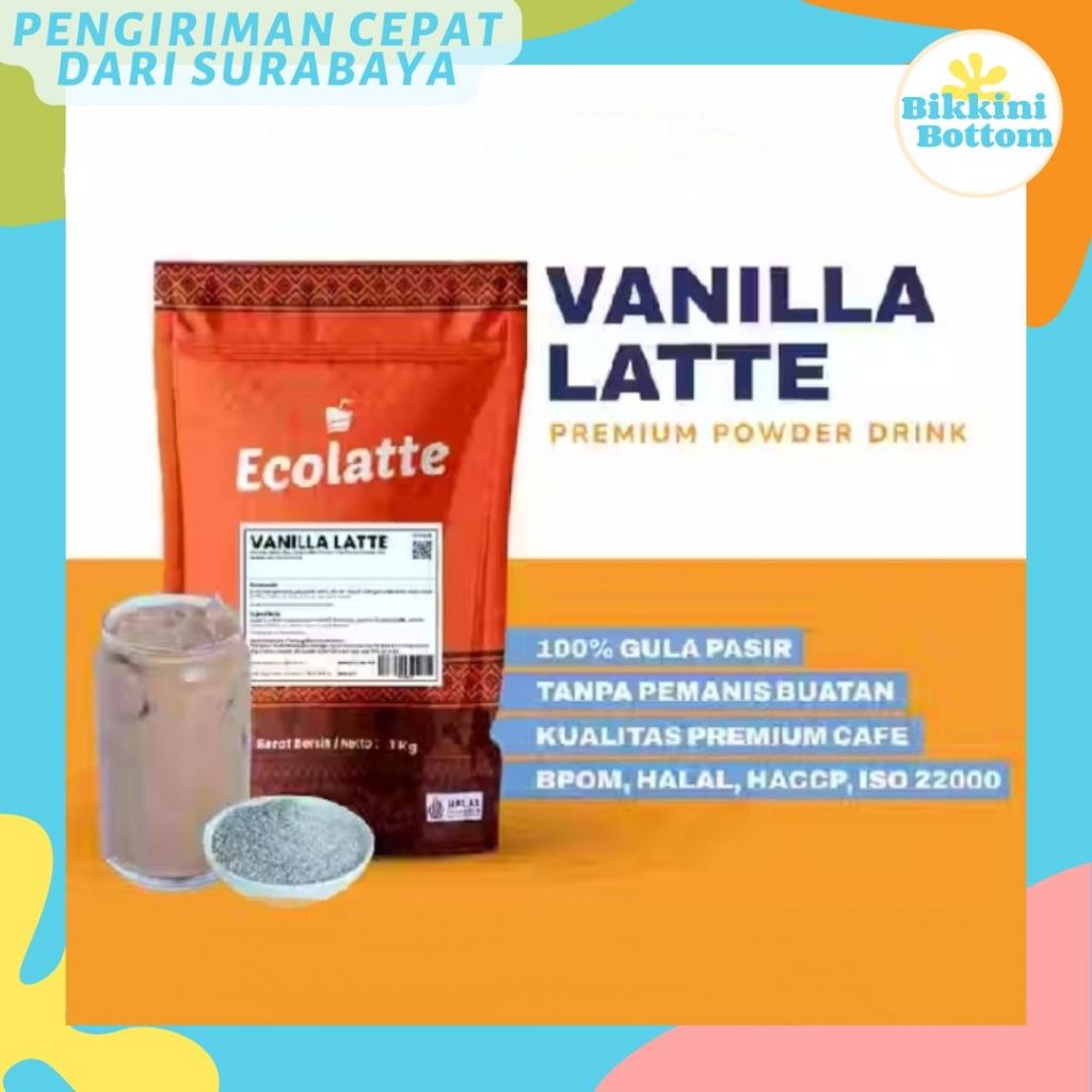 Jual Bubuk Minuman VANILLA LATTE Ecolatte Premium 1kg Bubuk Minuman ...