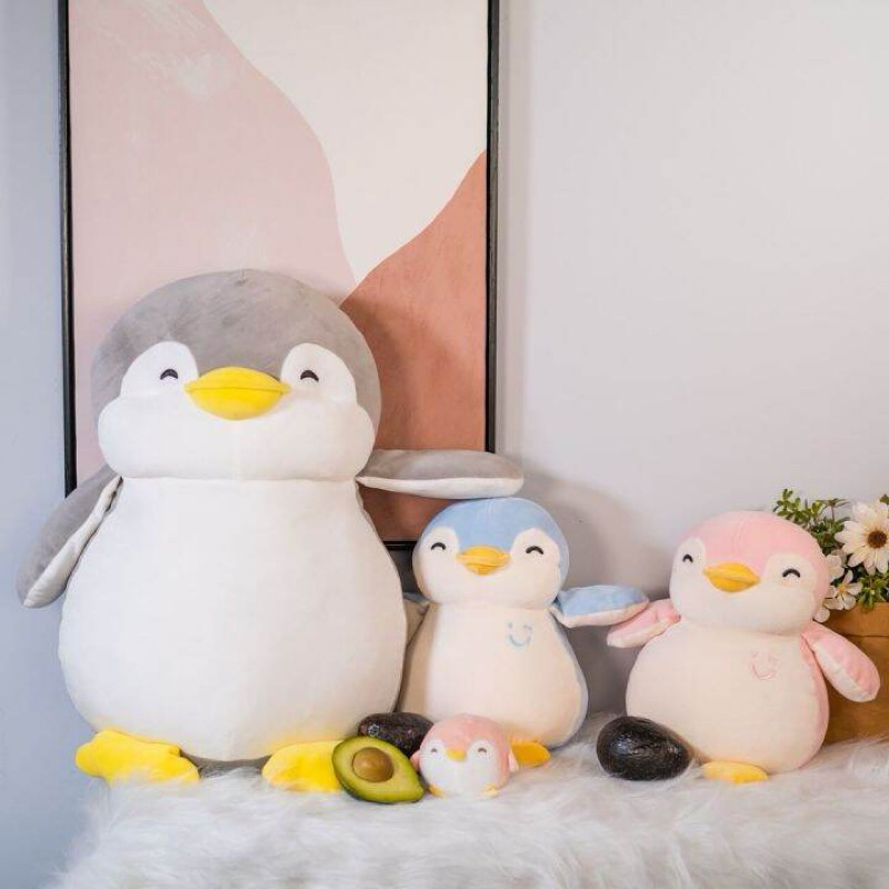 Jual Miniso Grey Blue Penguin Big Size 43cm plush toy / Boneka berdiri ...