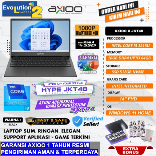 Jual Laptop Axioo Mybook Official Resmi HYPE JKT48 SPECIAL EDITION Intel Core i3 1215U Ram Up ...