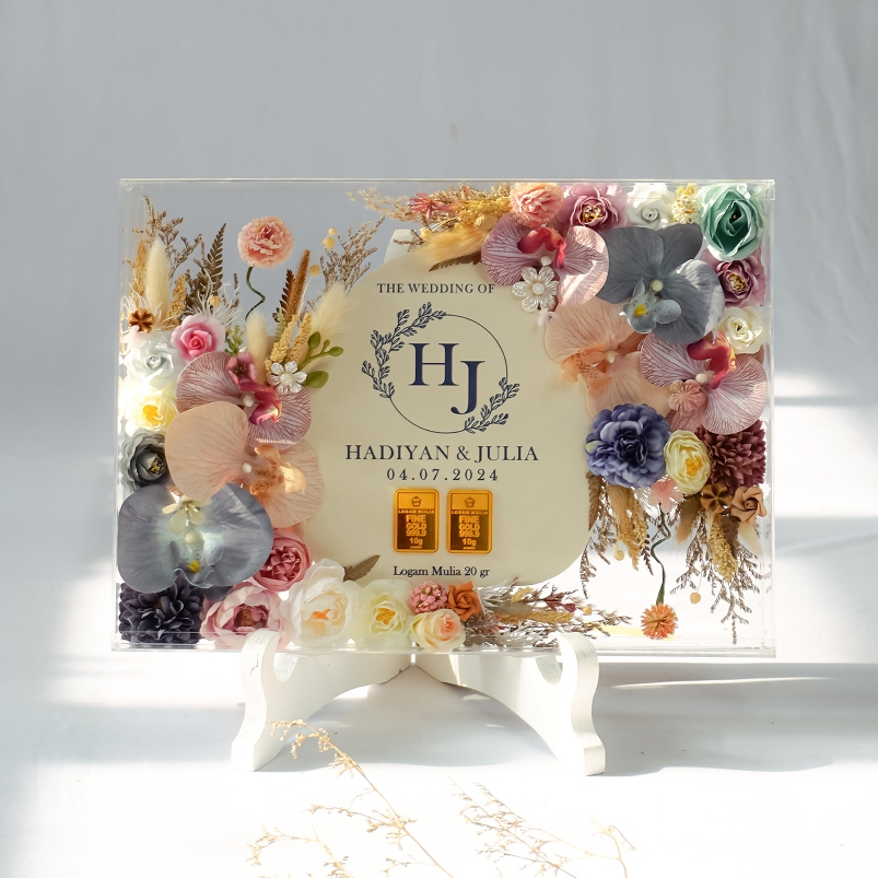 Jual Mahar frame akrilik transparan / Mahar pernikahan / Mahar 3D frame ...