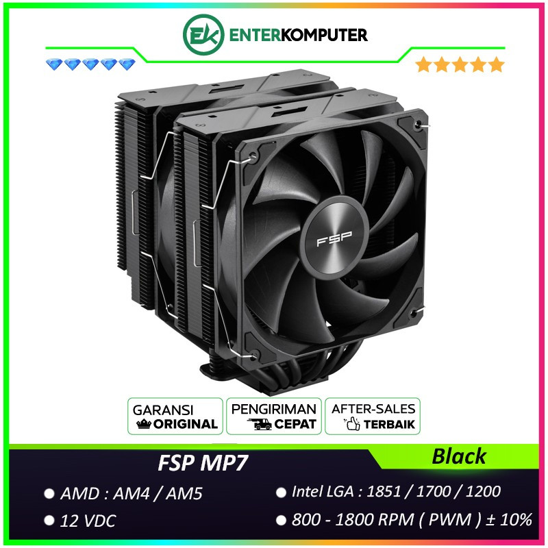 Jual FSP MP7 Black Dual Tower CPU Cooler | Shopee Indonesia