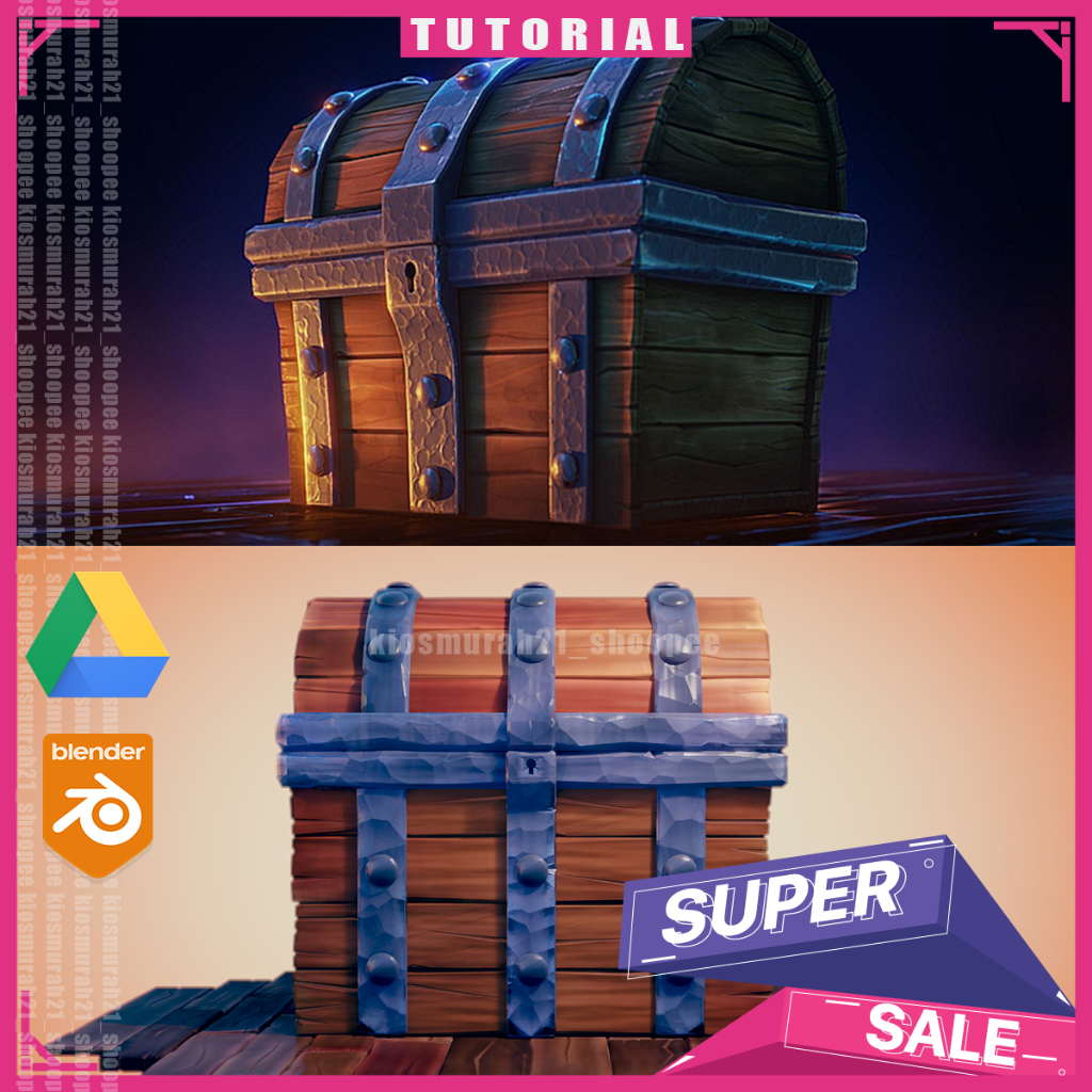 Jual Blender 3D - Modeling, Texturing and Shading a Treasure Chest in ...