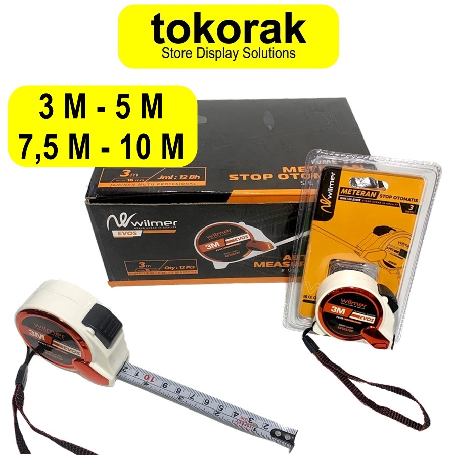Jual METERAN AUTO STOP 3M 5M 7.5M 10M WILMER EVOS METERAN ROLL AUTOSTOP 3 5 7.5 10 METER 7,5 M 7 ...