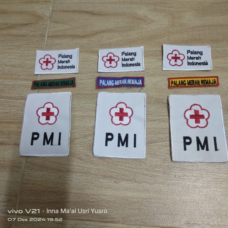 Jual Badge logo PMI.B list putih.PMR 1set(3pcs)mula,madya dan wira ...