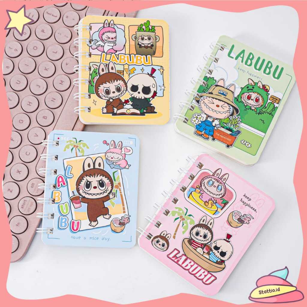 Jual Notebook Spiral A7 Labubu Note book Kawat Hard Cover Catatan Saku ...