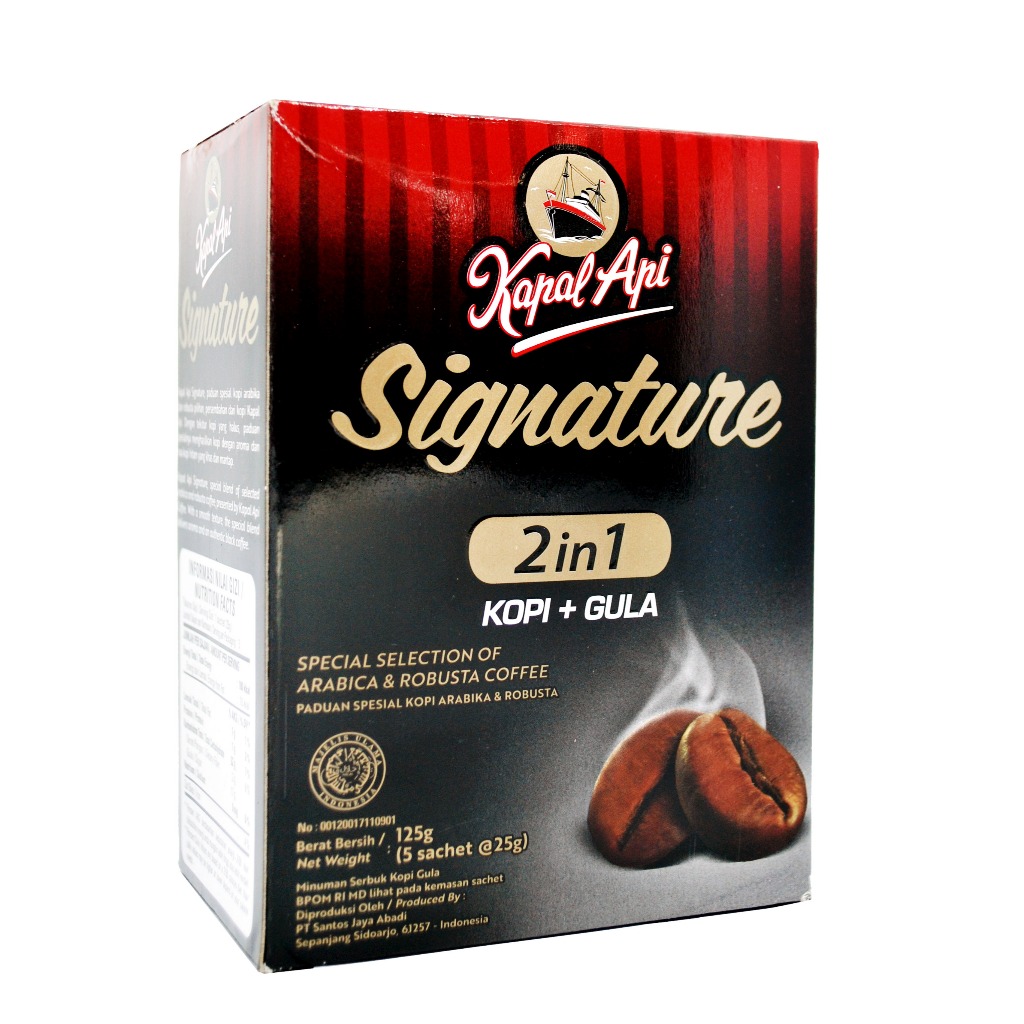 Jual Kapal Api SIGNATURE 2in1 - Kopi Plus Gula Spesial - Paket 5 sachet ...