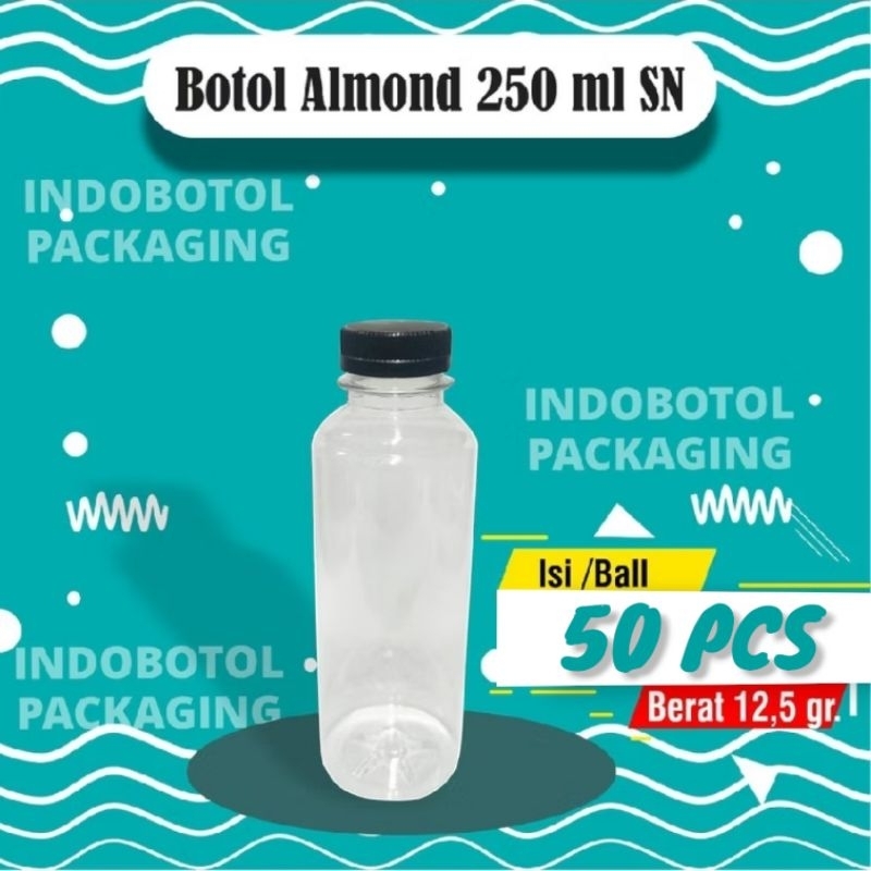 Jual Botol Plastik Almond 250 ml (isi 50 pcs) Free Kardus | Shopee ...