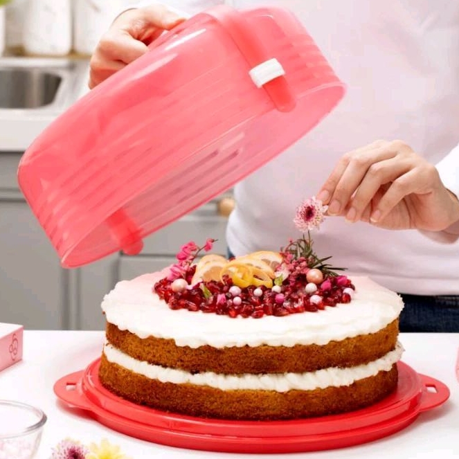 Jual Wadah Kue Cake Taker Round Ori Tupperware | Shopee Indonesia