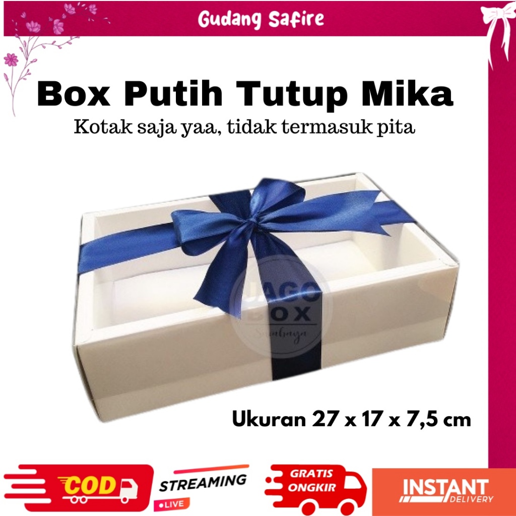 Jual Box Mika / Box Kue / Gift Box / Box Putih Mika / Box Kado Mika ...