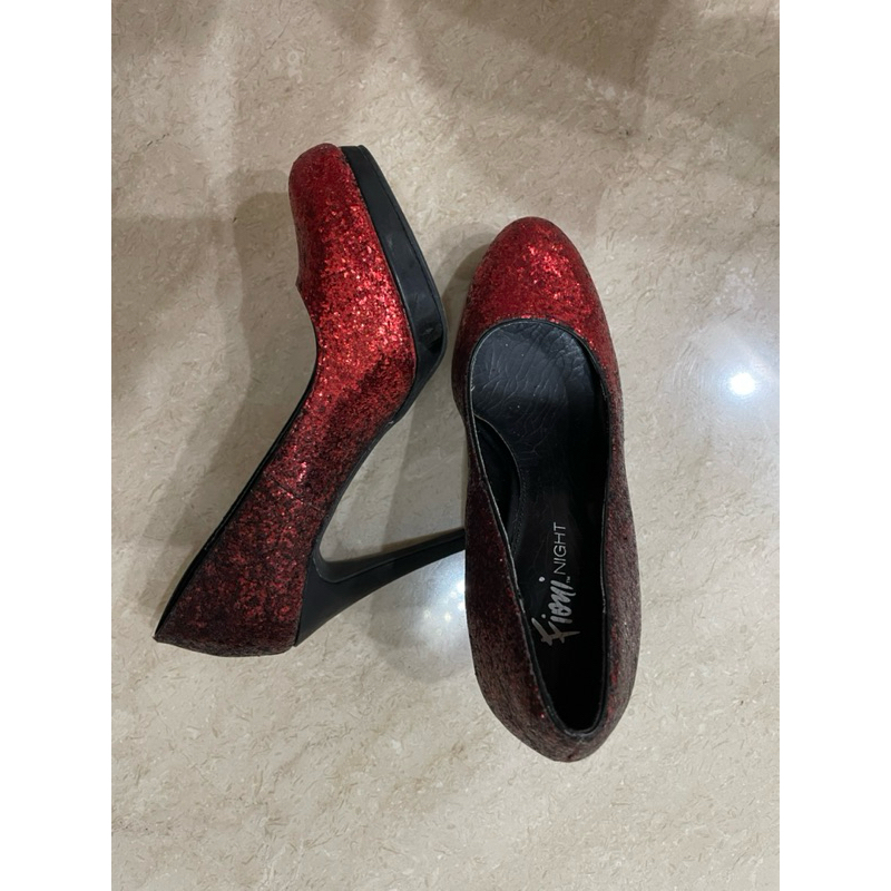 Jual PRELOVED sepatu Payless red sparkly high heels merah glitter party ...