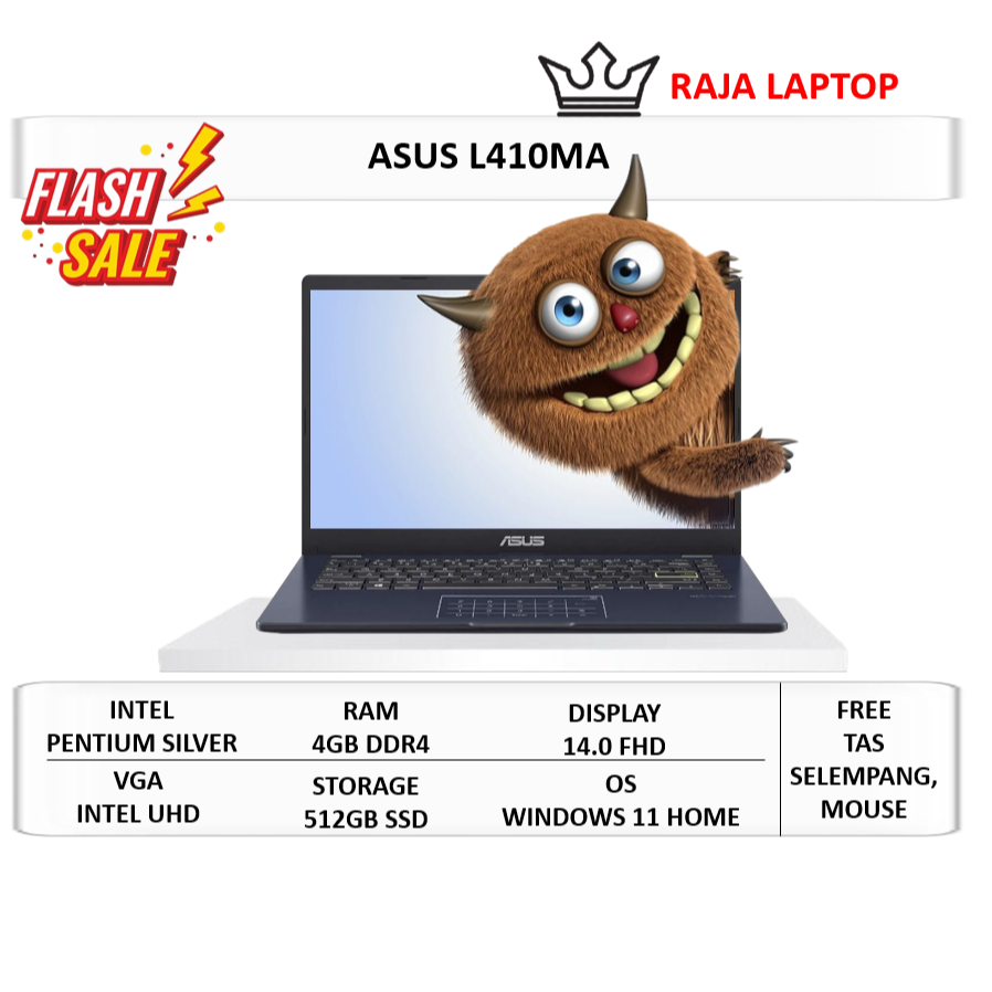Jual Laptop Asus L410MA Intel Pentium Silver N5030 4GB 512GB SSD 14 ...