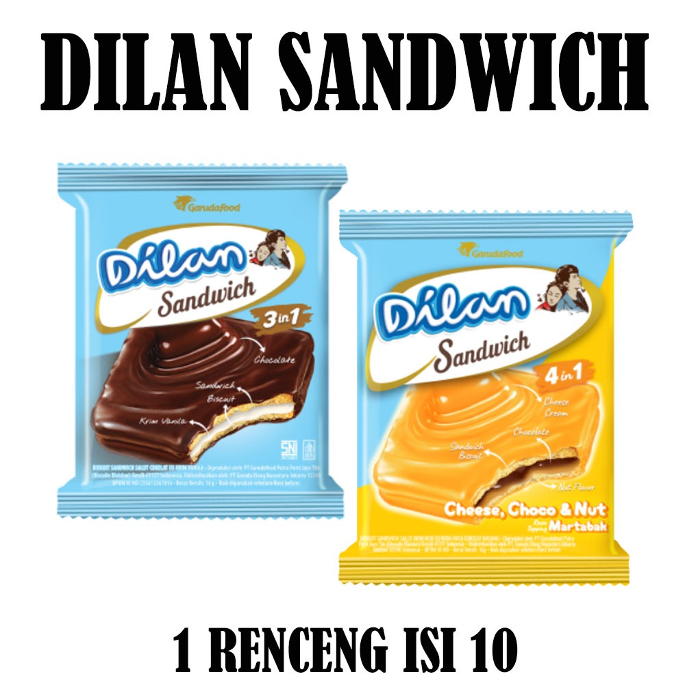 Jual DILAN SANDWICH 3 IN 1 RENCENG ISI 10 | Shopee Indonesia
