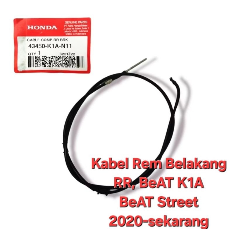 Jual KABEL REM BELAKANG CABLE COMP RR BRAKE MOTOR HONDA BEAT STREET BeAT DELUXE 2020-2024 K1A ...