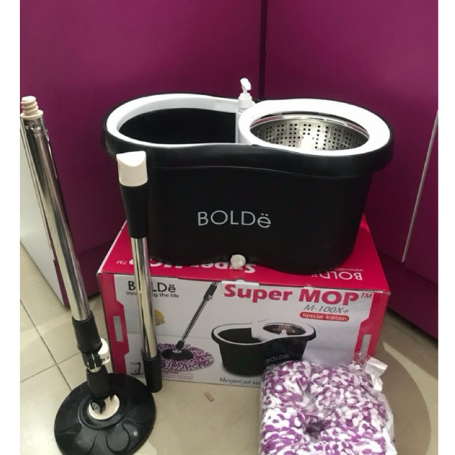 Jual BOLDe Super Mop M-100X+ Alat Pel Lantai Basic Stainless Spin Mop ...