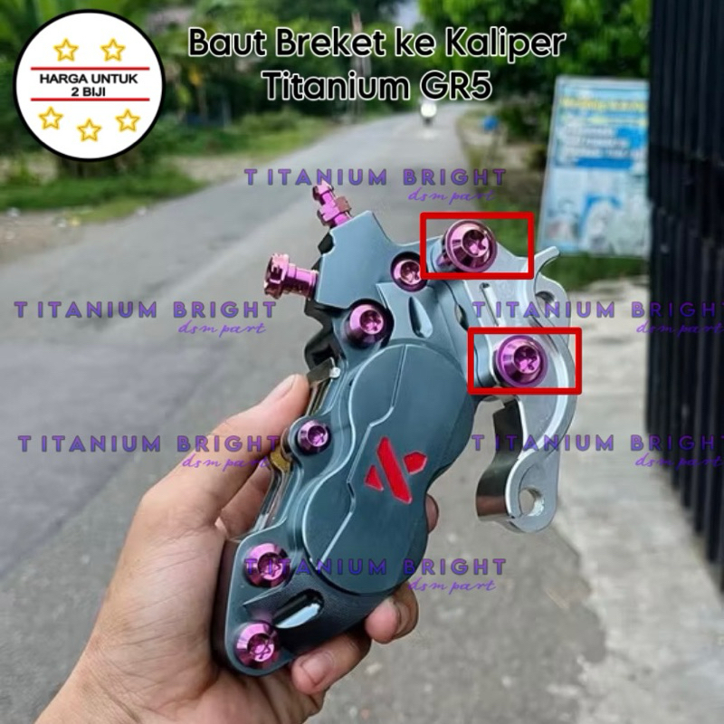 Jual Baut Titanium Breket Ke kaliper Axial 4P KTC Frando RCB Titanium GR5 (2 BIJI ) | Shopee ...