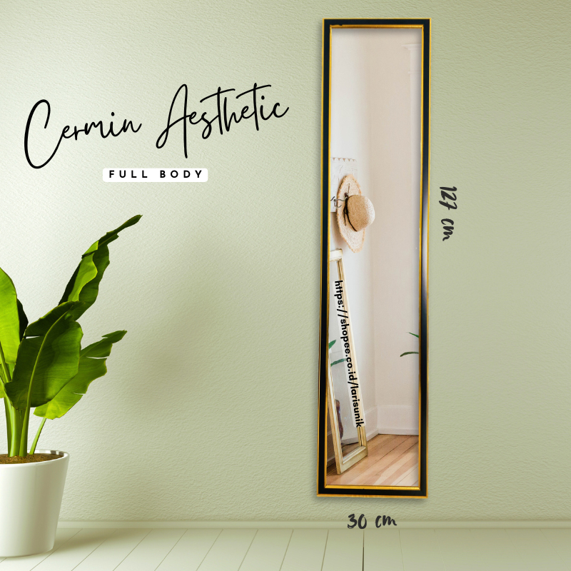 Jual Cermin Aesthetic Double Frame Full Body Kaca Gantung Dinding ...