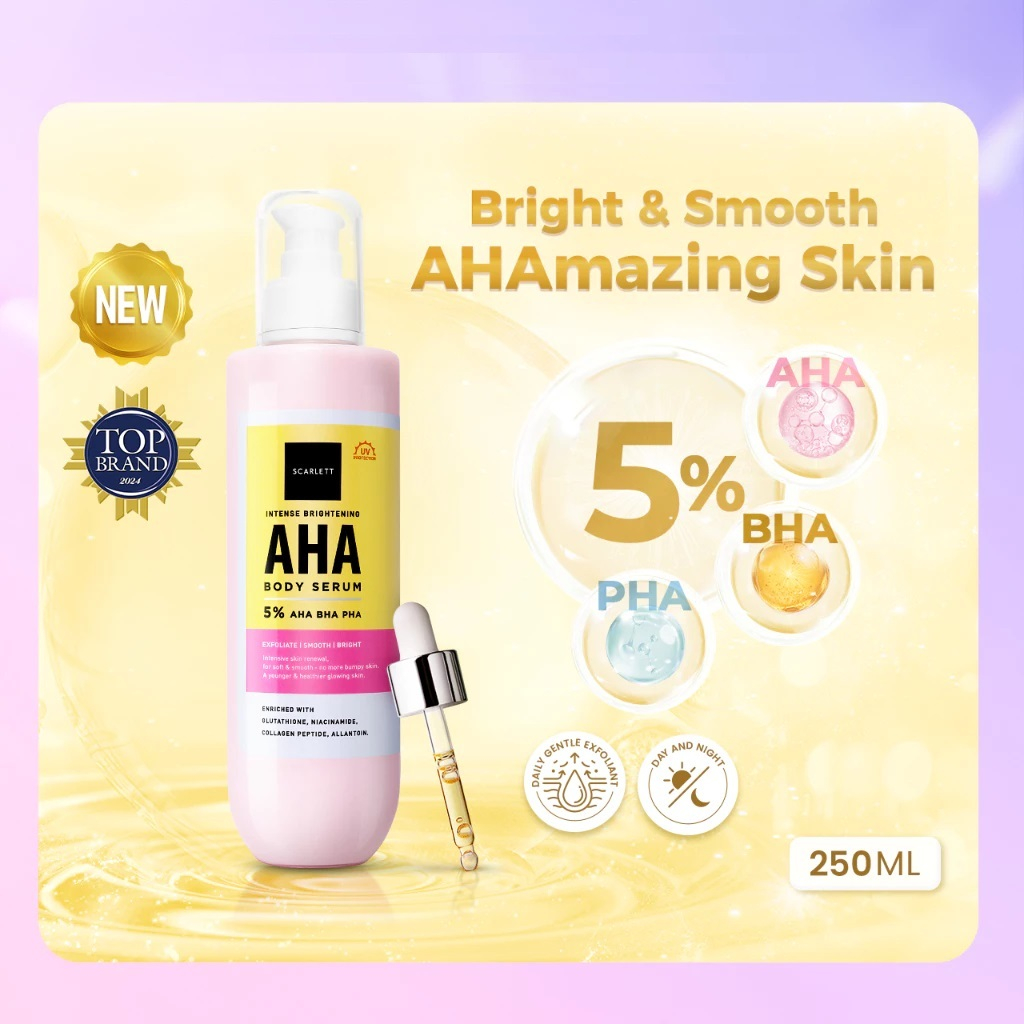 Jual SCARLETT Whitening Intense Brightening AHA Body Serum 5% AHA BHA ...