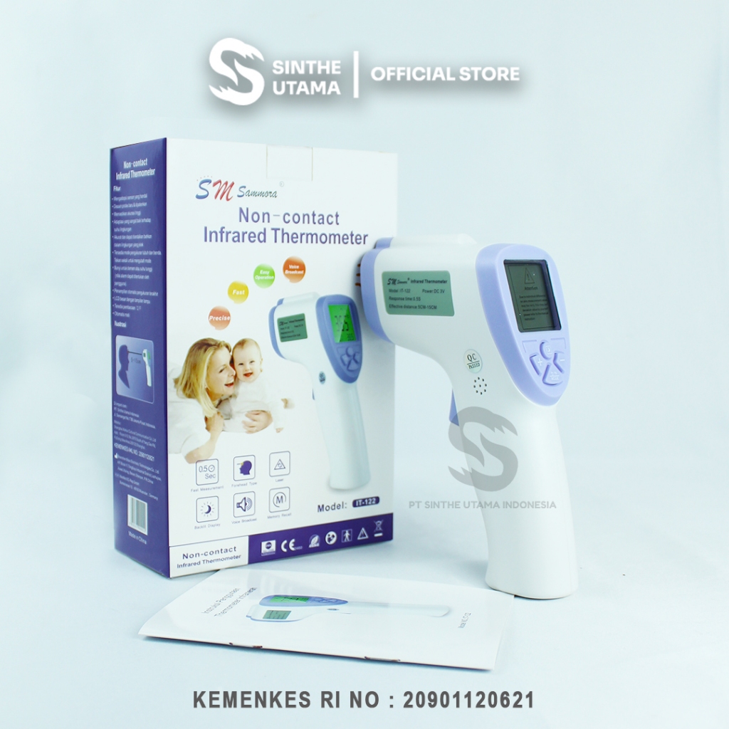 Jual Thermometer Tembak Infrared Sammora / Termometer Cek Suhu tubuh SM ...