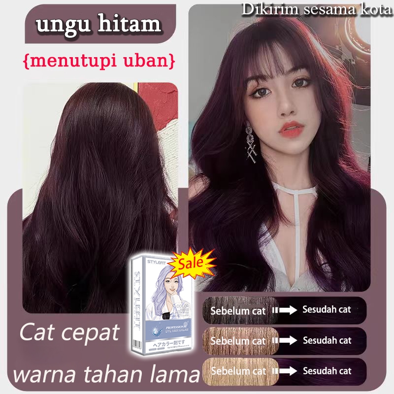 Jual 【Sale-Rp100rb+】cat rambut 210ml ungu hitam Warna natural,tanpa ...