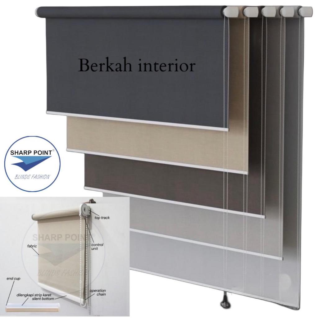 Jual Roller Blind/ Tirai Gulung/ Penutup Jendela 100% Blackout ( Sharp Point ) Indoor | Shopee ...