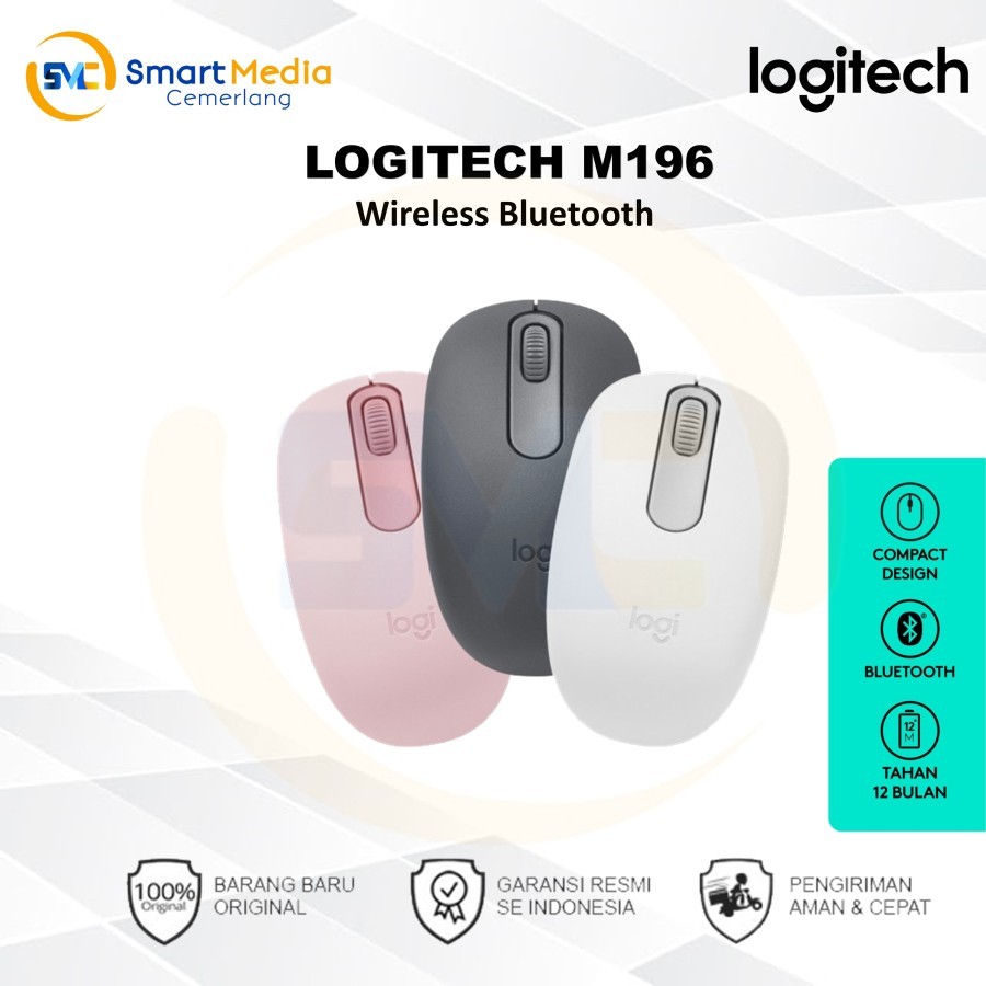 Jual Logitech M196 Mouse Wireless Bluetooth | Shopee Indonesia