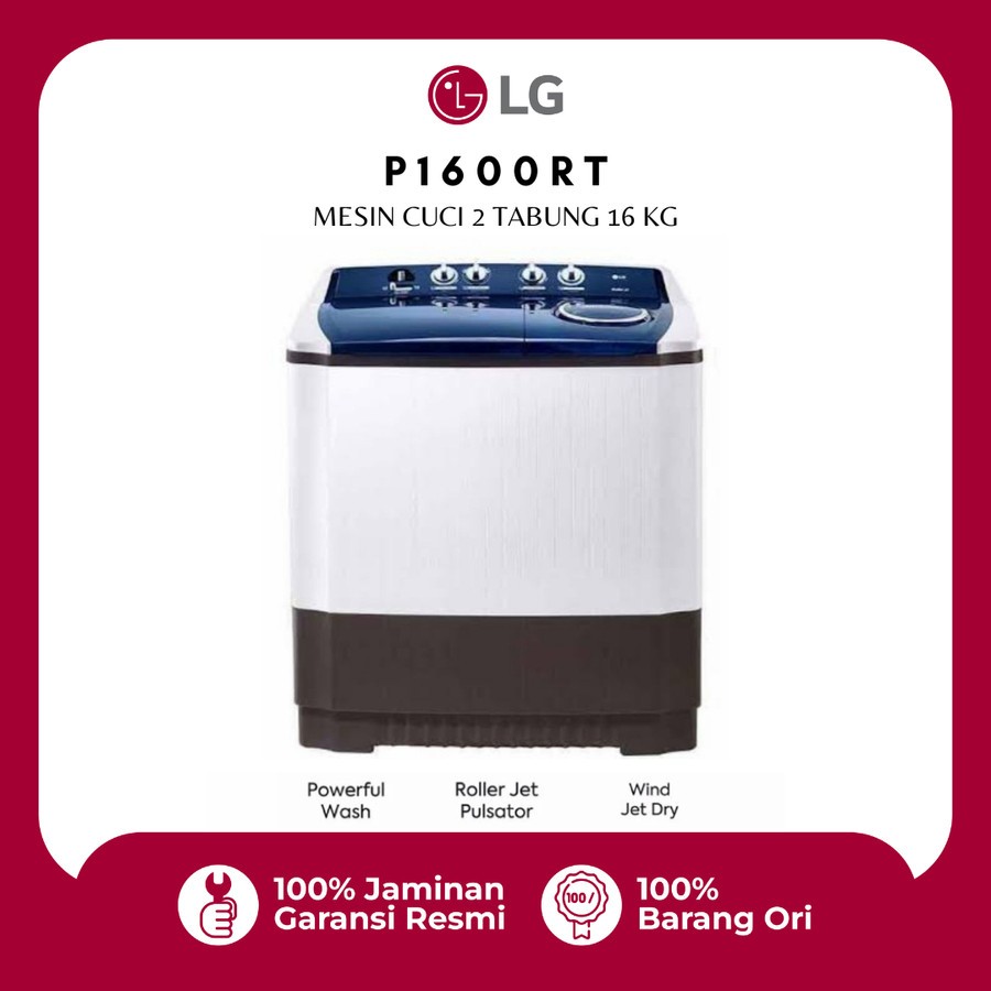 Jual MESIN CUCI LG P1600RT 2 TABUNG 16 KG TWIN TUB | Shopee Indonesia