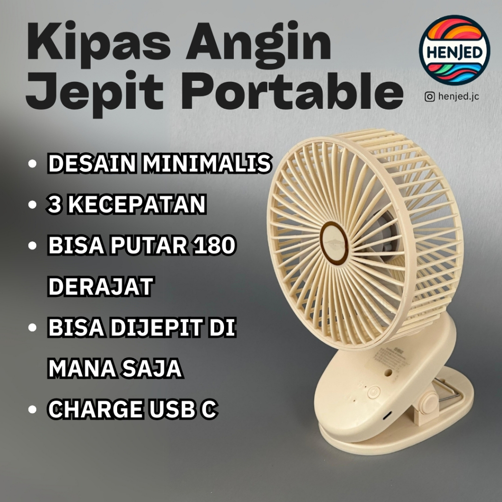 Jual Kipas Angin Jepit Portable Mini Fan Turbo Charge Serbaguna 3 ...