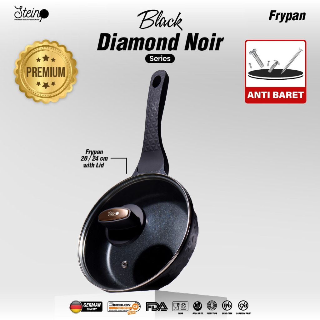 Jual Steincookware Stein Diamond Noir Black Series Fry Pan 24 cm / Fry ...