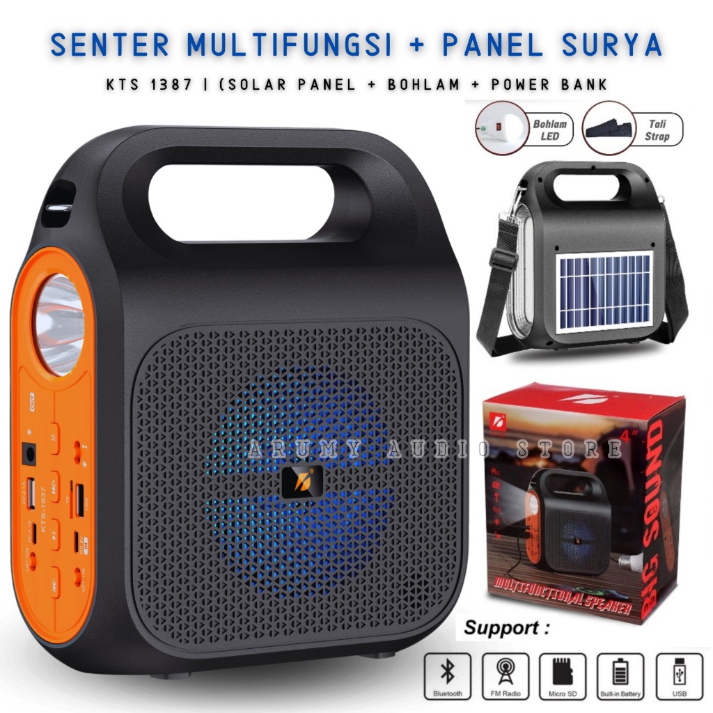 Jual Lampu Panel Surya KTS-1837 Dengan 1 Bohlam - | Flashfish Genset ...