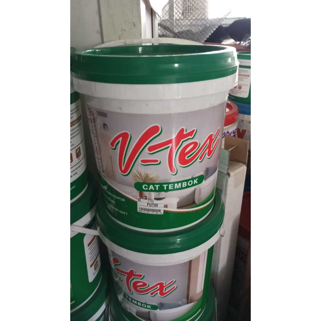 Jual CAT V TEX 20KG PUTIH TEMBOK DAN GIPSUM (TUTUP HIJAU) | Shopee ...