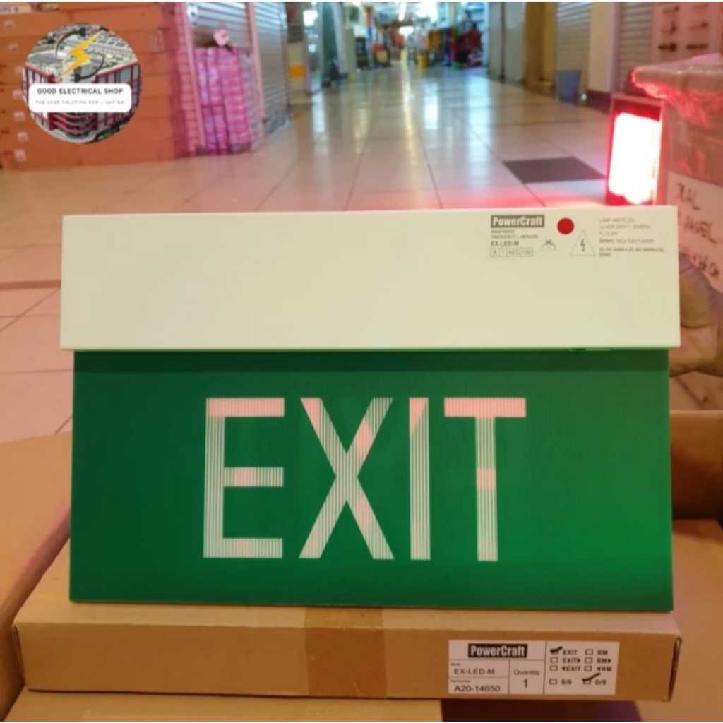 Jual Lampu Emergency Exit Light Powercraft EX-LED-M 1.2W LED Nicad ...