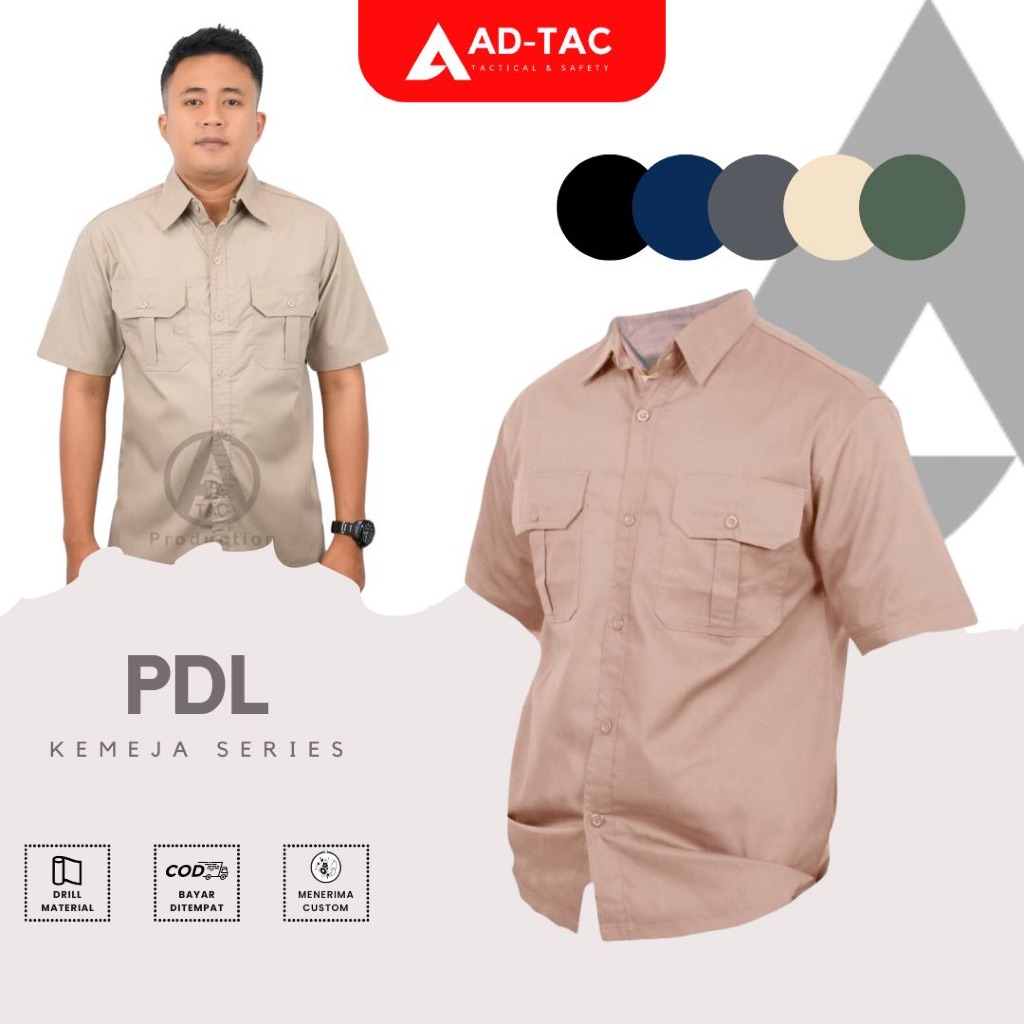 Jual ADTAC Kemeja Pria Formal Pdl Tactical Asn Seragam Kerja Lapangan Outdoor Lengan Pendek ...