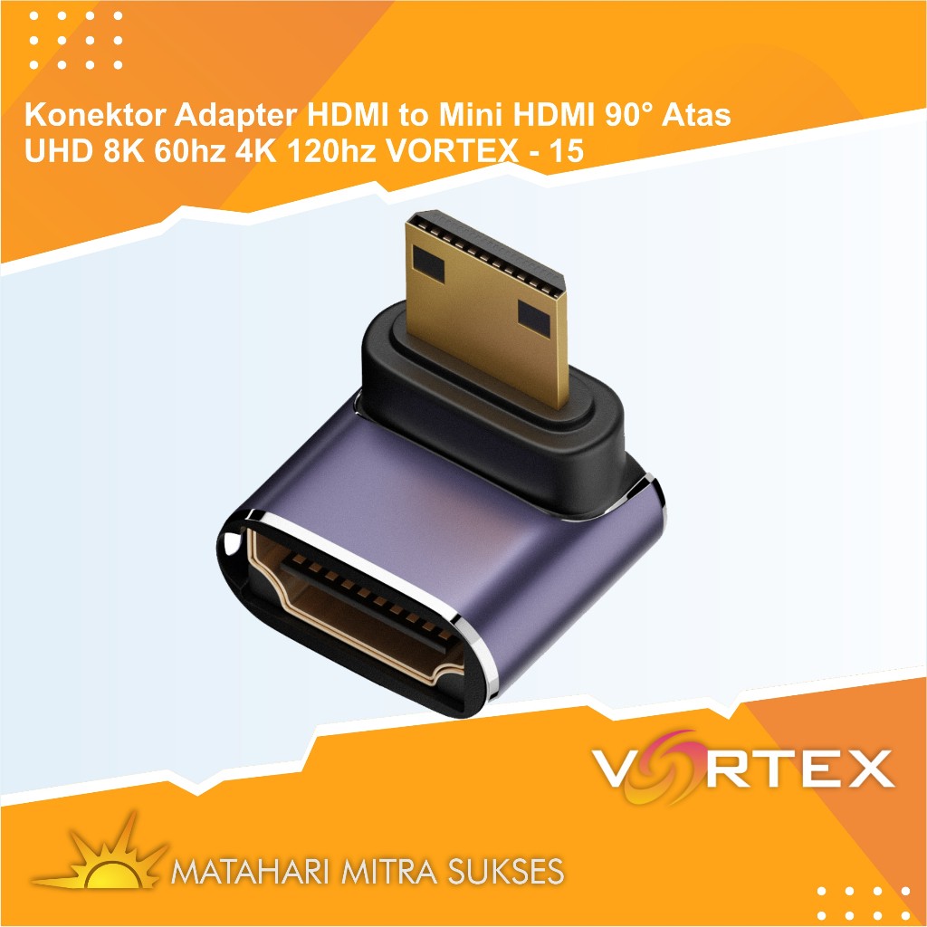 Jual Konektor Adapter HDMI to Mini HDMI 90° Atas UHD 8K 60hz 4K 120hz ...