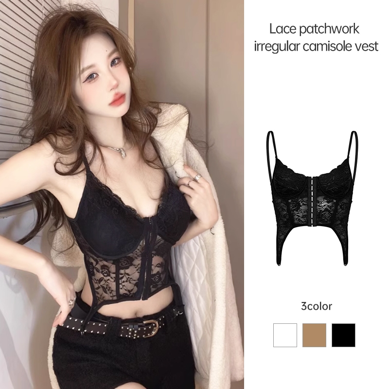 Jual Kamisol Pendek Pas Ramping Retro Atasan Seksi Gadis Seksi Kamisol ...