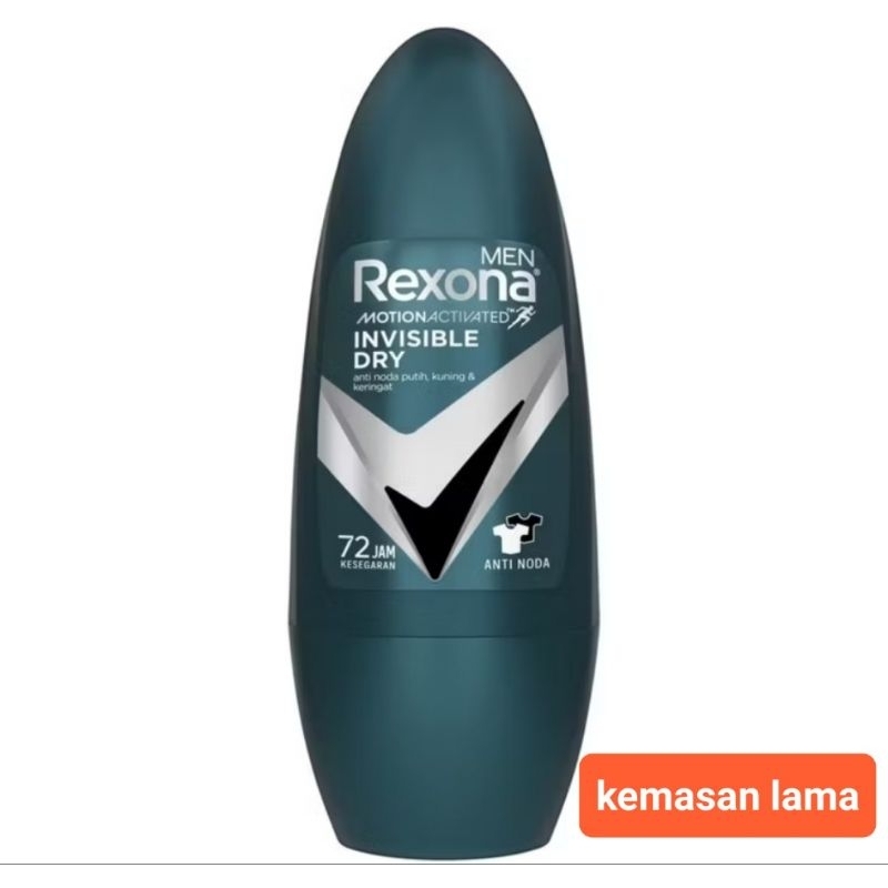 Jual Rexona Men Deodorant Roll On Pria Invisible Dry Men 45 Ml (Paket ...