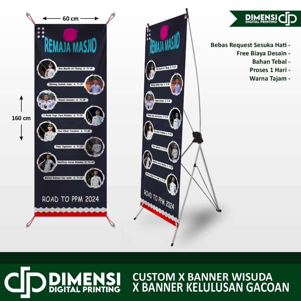 Jual CUSTOM X BANNER / Standing Banner Kelulusan Tema Mi Gacoan ...