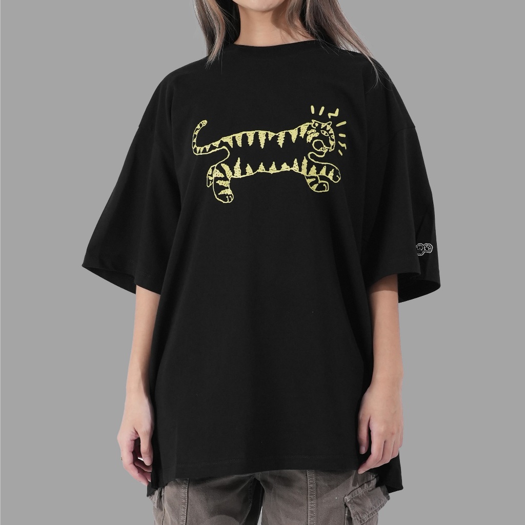 Jual ADLV x Hoshi Tiger Sketch Black Tee | Shopee Indonesia