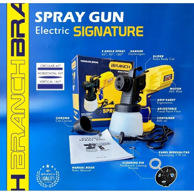 Jual Branch Spray Gun Electric 400w 800ML / Cat Semprot Elektrik ...