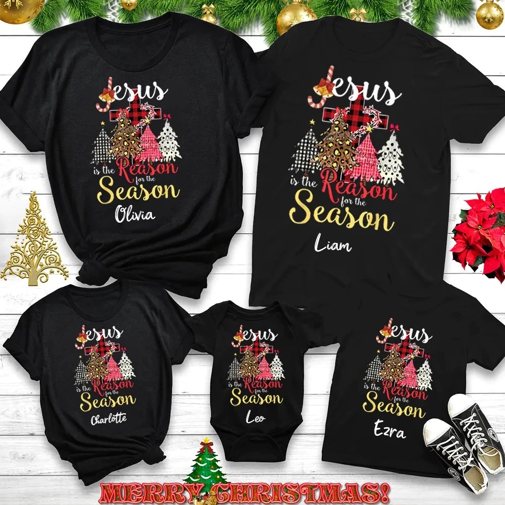 Jual Baju Kaos Custom Natal Couple Keluarga 4 PINE TREE - Kaos Natal ...